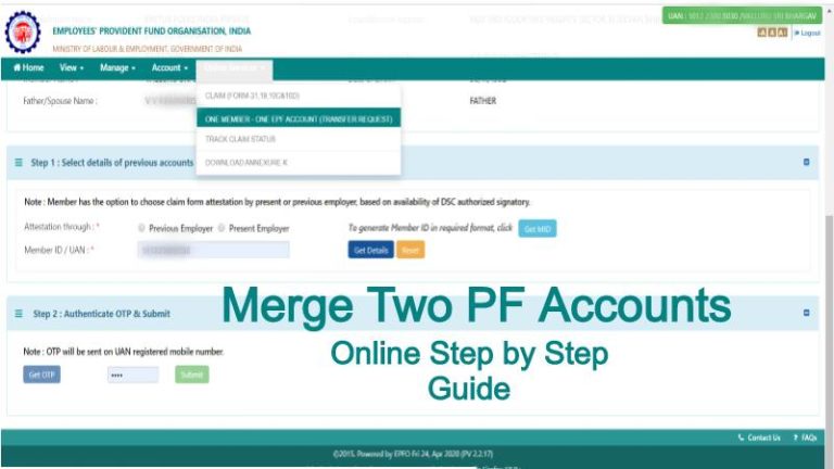 Step By Step Procedure To Merge All Previous Pf Accounts With Uan